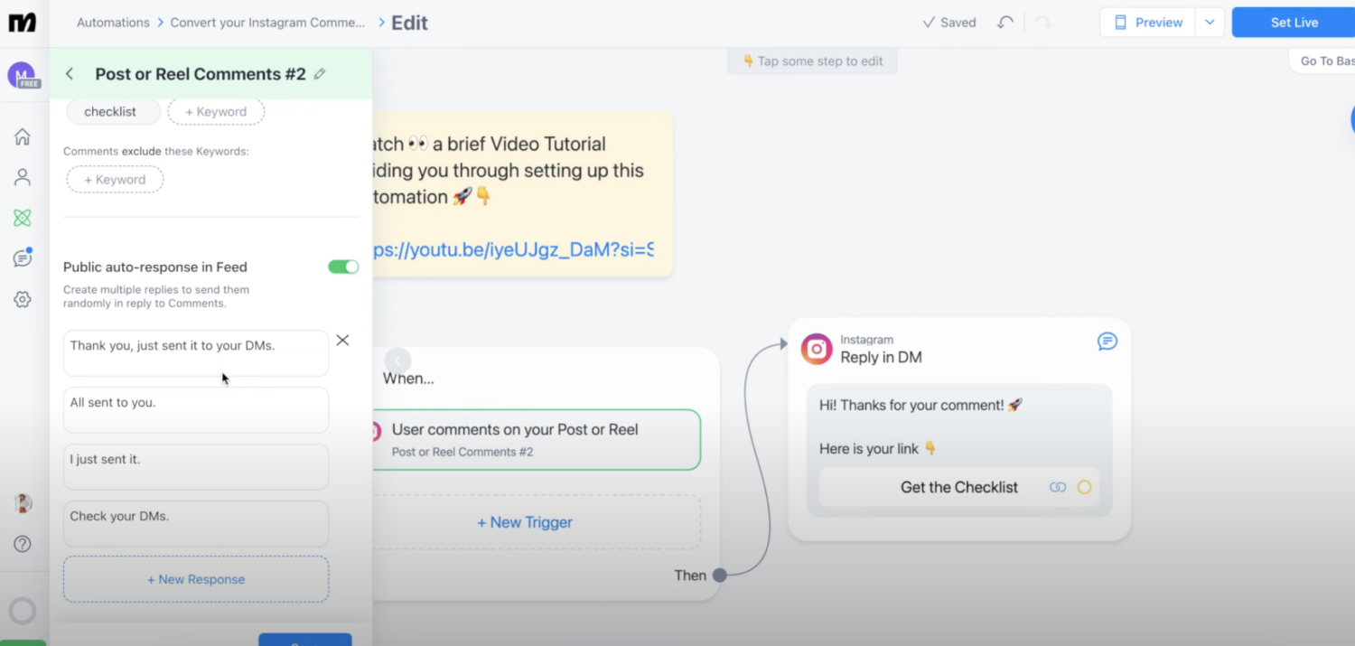 How to Auto DM Someone Who Comments on Your Instagram Post using ...
